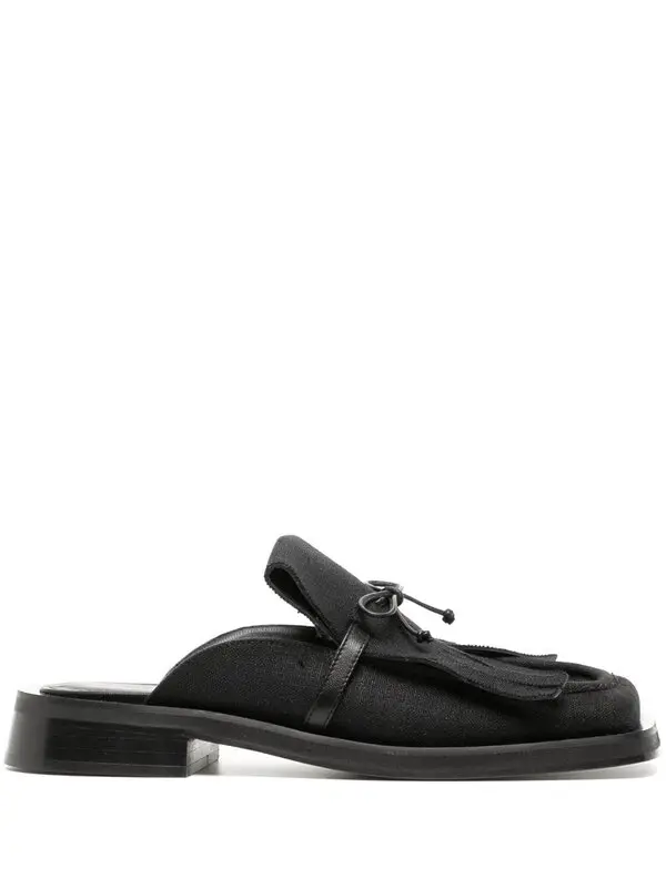 GIABORGHINI Gia/rhw Rosie Linen Mules - Black