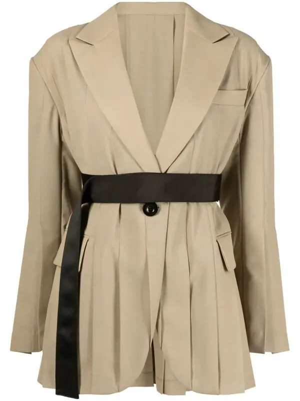 Sacai Pleated Single-breasted Blazer