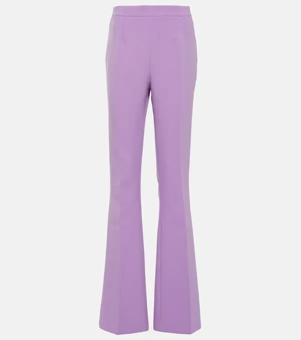 Safiyaa Alexa High-rise Flared Crêpe Trousers - Purple