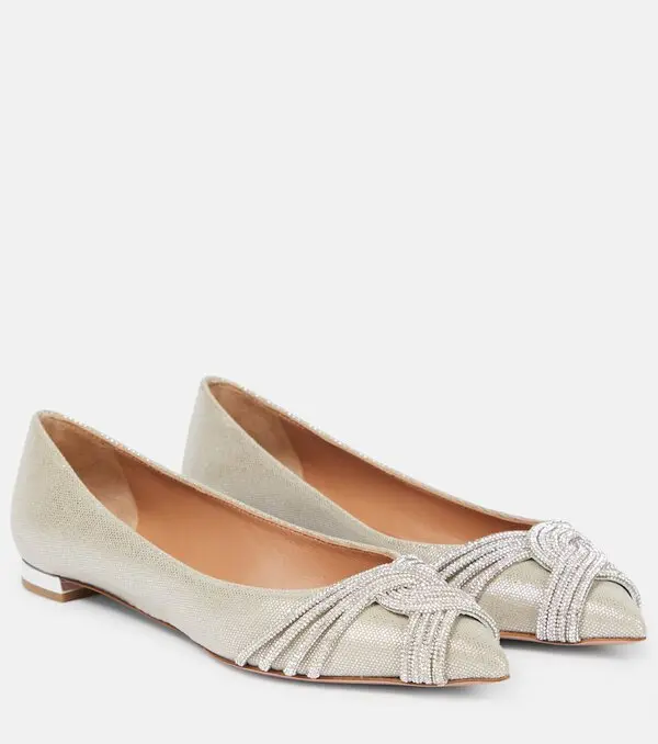 AQUAZZURA Gatsby Embellished Ballet Flats