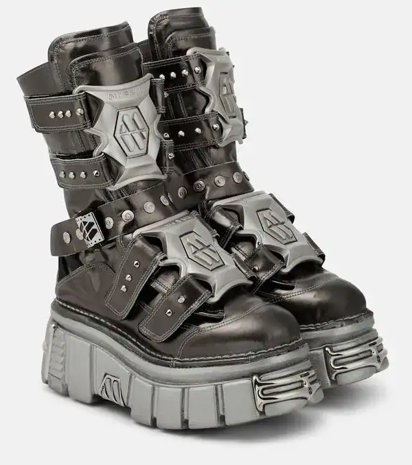 Vetements X New Rock Gamer Platform Boots In Silver - 42% Off