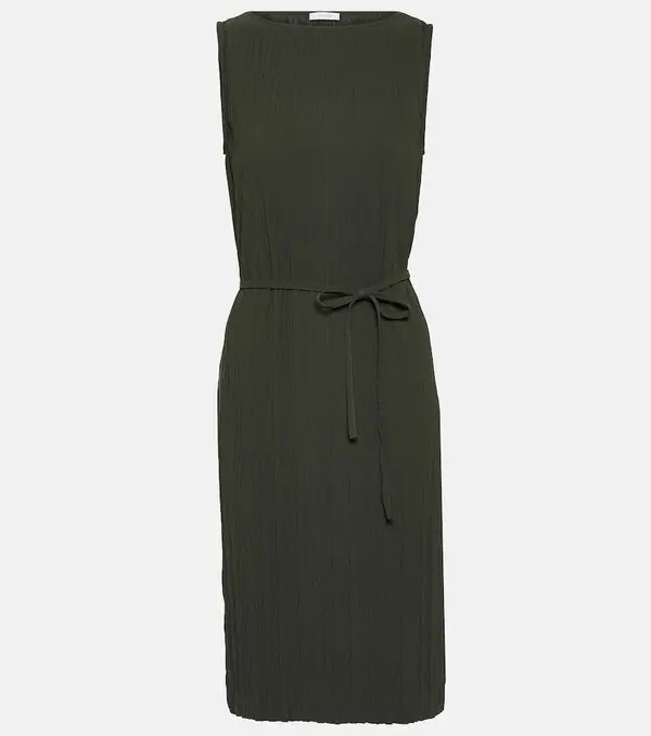 Max Mara Teulada Pleated Jersey Dress - Green