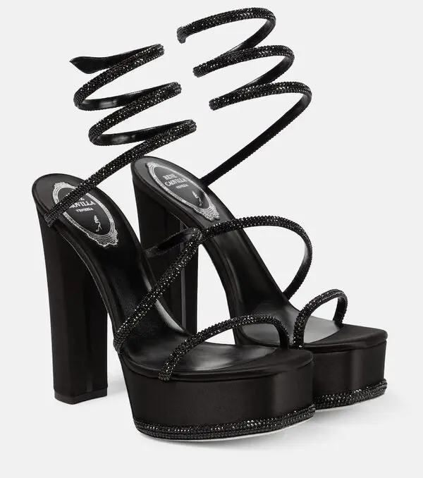Rene Caovilla Cleo Embellished Platform Sandals