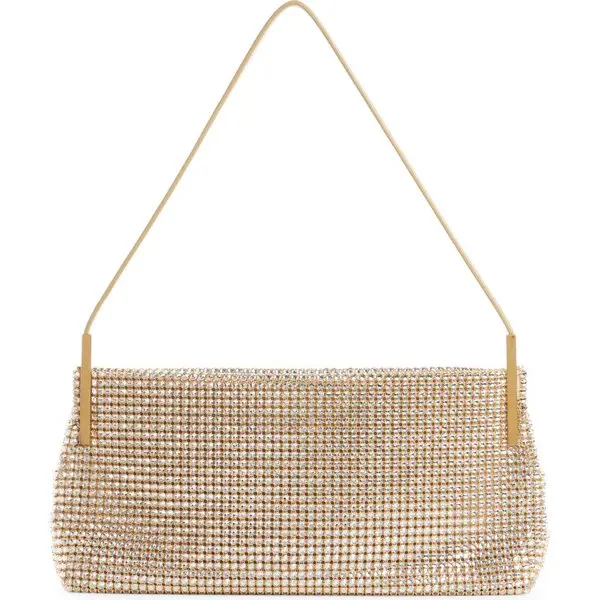 Saint Laurent Small Suzanne Crystal Mesh Baguette - Silver Shade