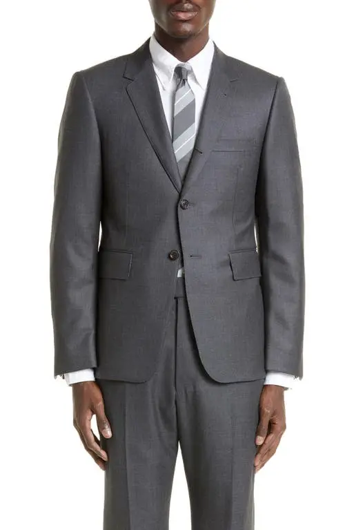 Thom Browne Fit Super 120s Wool Twill Sport Coat - Dark Grey