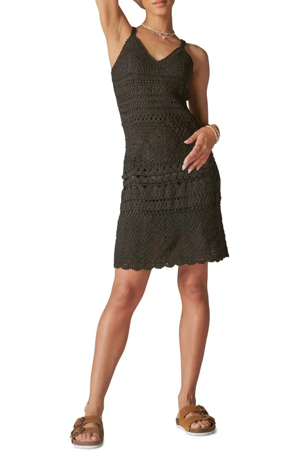white christmas dresses Lucky Brand Women's Plus Linen Sleeveless V-neck Tiered Crochet Detail –  Letay Store main image 0