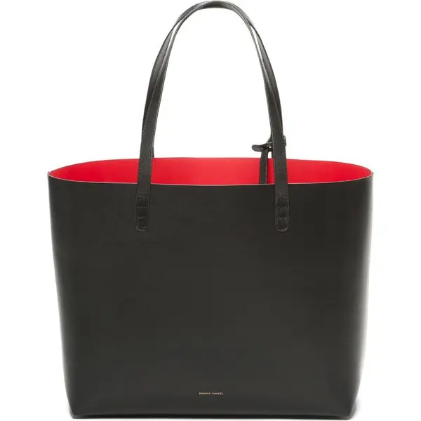MANSUR GAVRIEL Large Leather Tote - Black/flamma