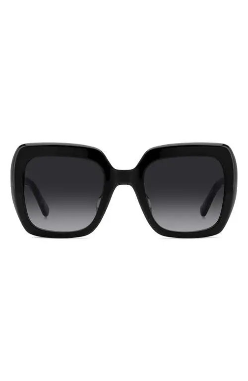 Kate Spade New York Naomis 52mm Square Sunglasses - Black/grey Shaded
