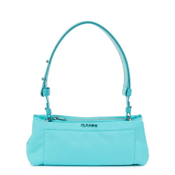 Ganni Pillow Nylon Shoulder Bag In Turquoise - 50% Off | Editorialist