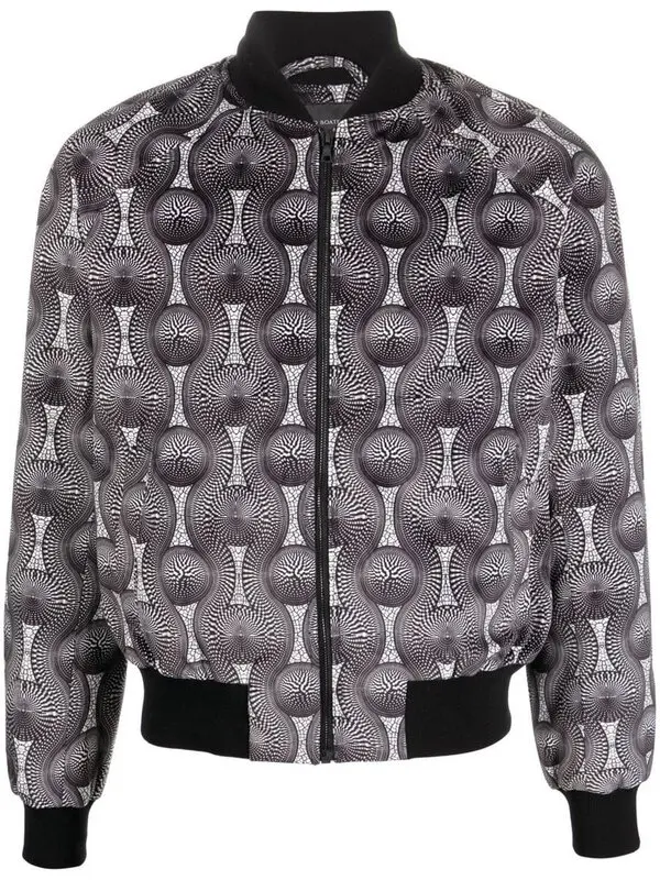 Ozwald Boateng Printed Velvet Bomber Jacket