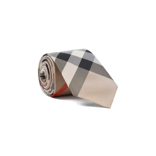 Burberry Classic Cut Check Silk Tie - Beige