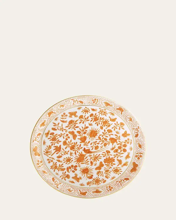 MOTTAHEDEH Sacred Bird & Butterfly Cake Plate - Orange