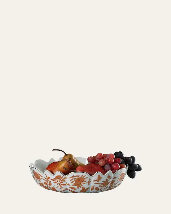MOTTAHEDEH Sacred Bird & Butterfly Scalloped Bowl