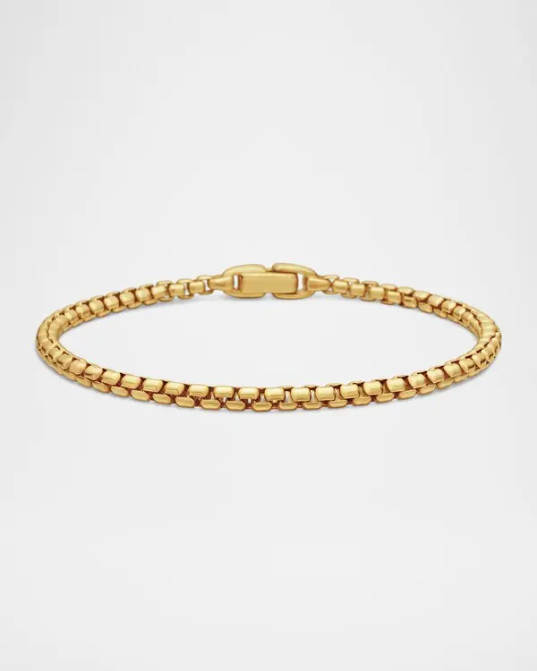 David Yurman 18k 3.4mm Box Chain Bracelet - Gold
