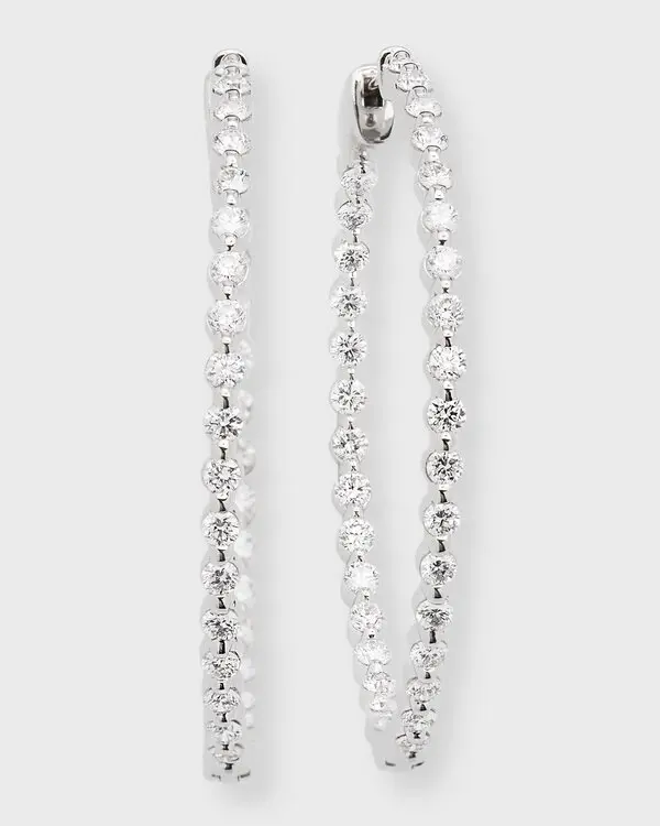 Neiman Marcus 18k Diamond Hoop Earrings