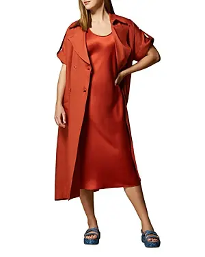 Marina Rinaldi Driver Linen Trench Dress In Rust - 40% Off | Editorialist