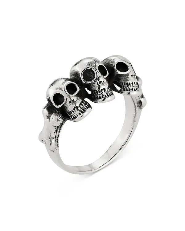 MILANESI AND CO Sterling Triple Skull Ring