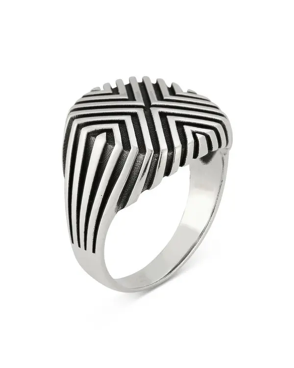MILANESI AND CO Sterling Chevron Statement Ring