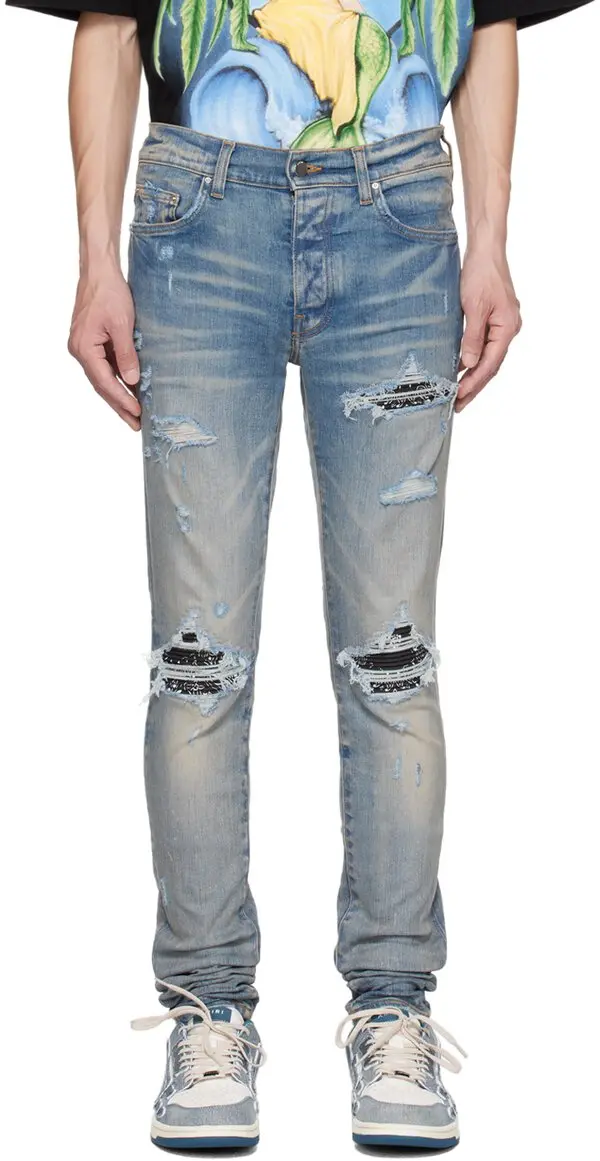 Amiri Blue Mx1 Bandana Jeans In Clay Indigo - 48% Off | Editorialist