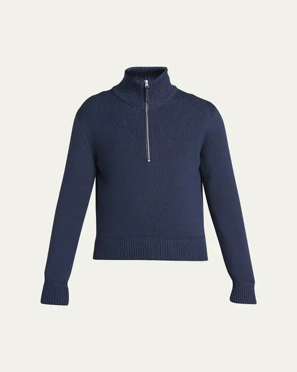 TOM FORD Wool-silk Half-zip Sweater