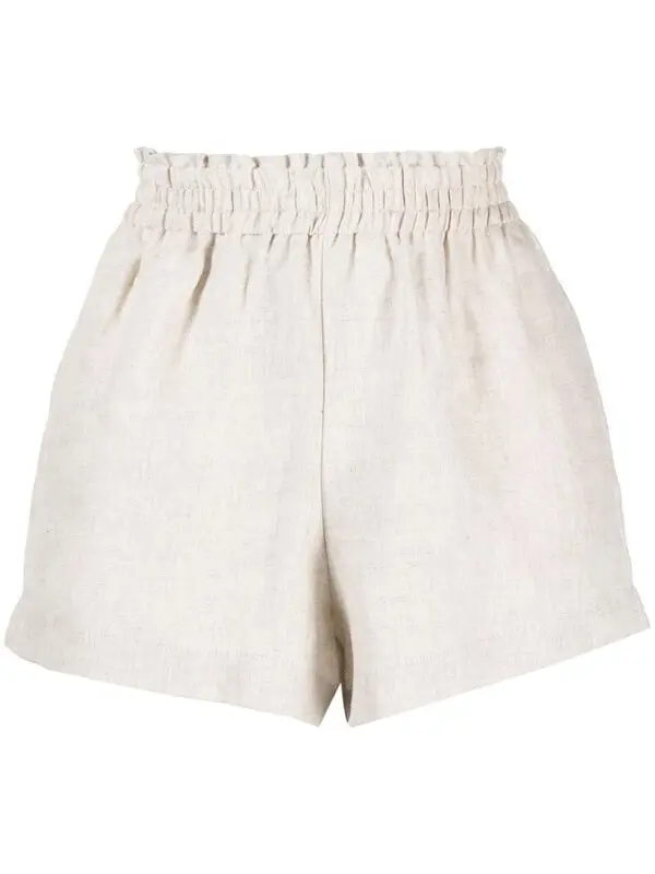 REFORMATION Mila Linen Shorts - Neutrals