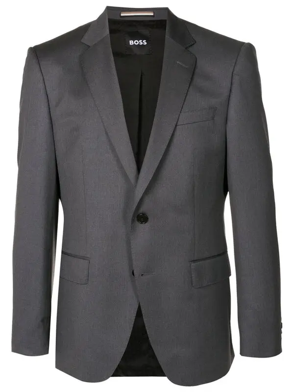 Hugo Boss Single-breasted Fitted Blazer - Grey