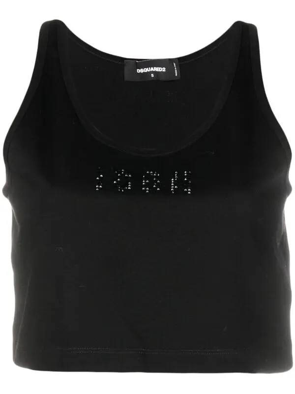 Dsquared2 Icon Rhinestone-embellished Crop Top