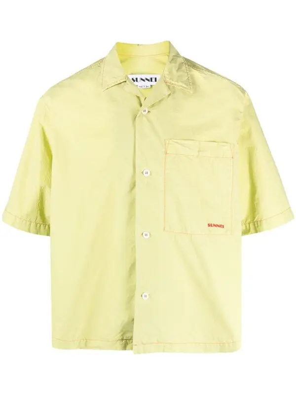 Sunnei Logo-print Crinkled Shirt