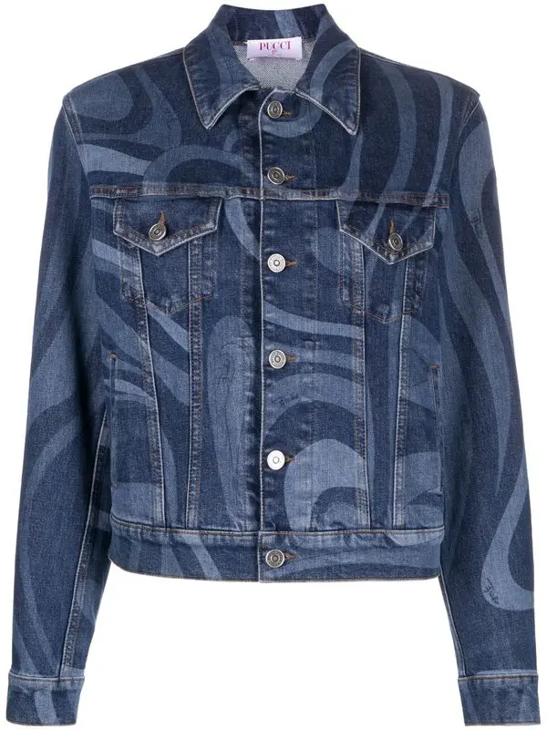 Emilio Pucci Swirl-print Denim Jacket