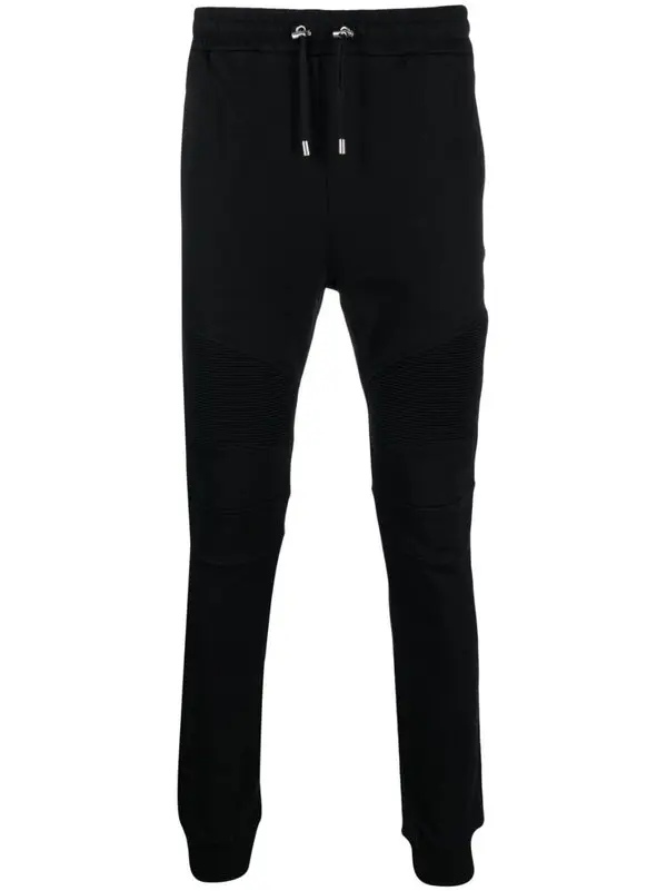 Balmain Logo-print Ribbed Track Pants - Black