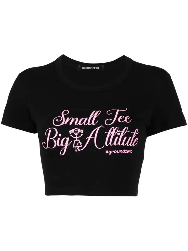 GROUND ZERO Slogan-print Cotton T-shirt