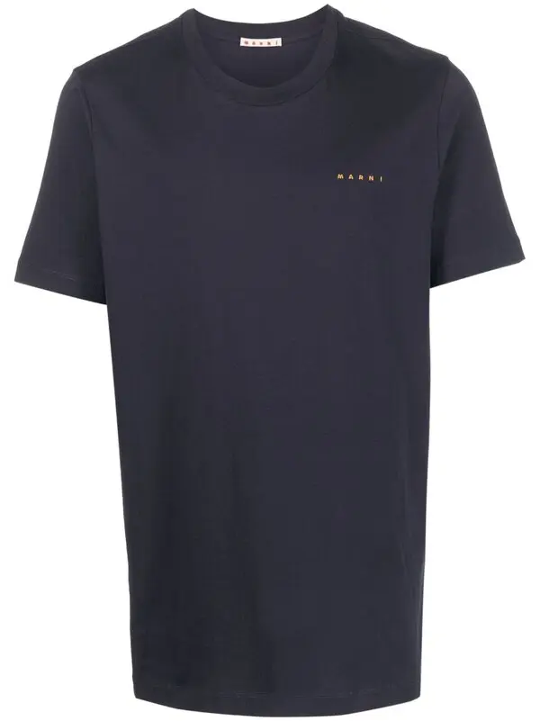 Marni Logo-print Cotton T-shirt - Blue