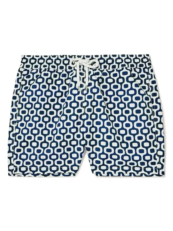 Frescobol Carioca Slim-fit Short-length Printed Recycled Swimshorts