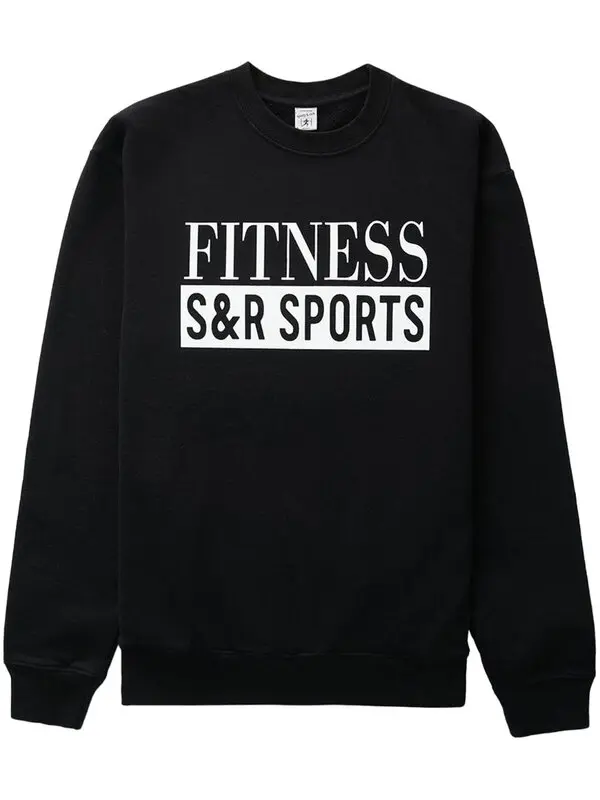 SPORTY & RICH Logo-print Cotton Sweatshirt - Black
