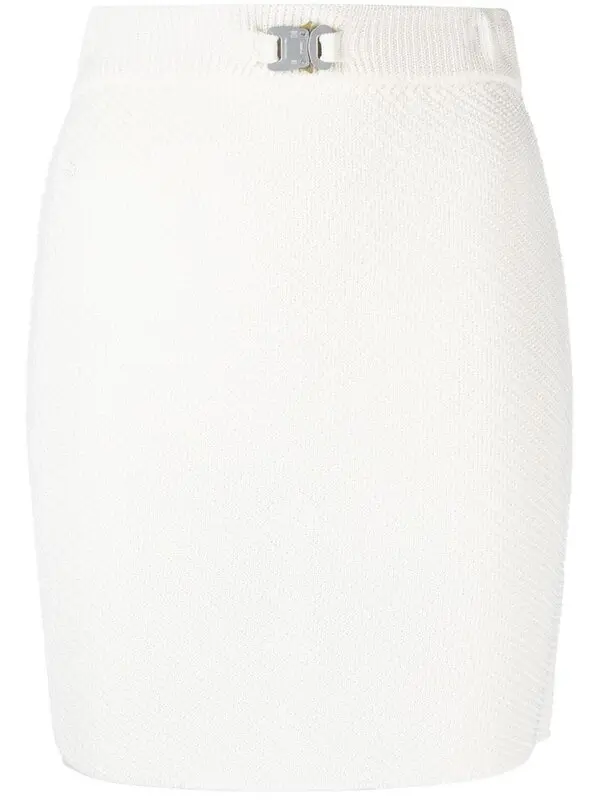 1017 Alyx 9sm Buckle-detail Knit Miniskirt - White