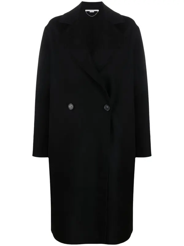 Stella McCartney Double-breasted Wool Coat - Black