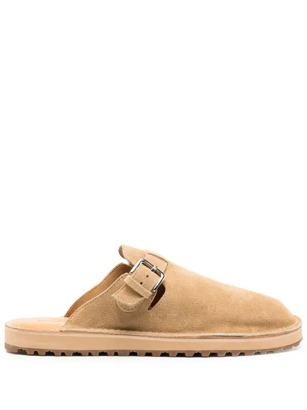 Comme Des Garçons Decorative-buckle Leather Slides