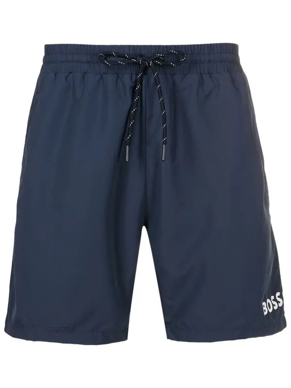 Hugo Boss Logo-print Detail Swim Shorts
