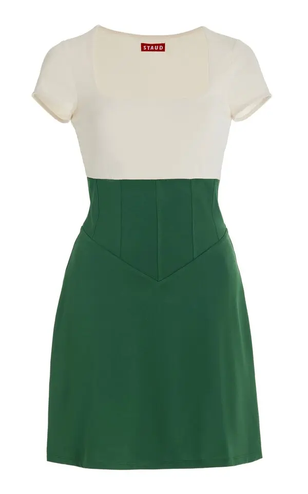 Staud Exclusive Backspin Jersey Mini Dress Xl In Green - 70% Off |  Editorialist