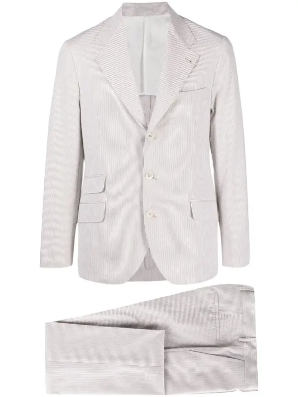 Brunello Cucinelli Single-breasted Striped Cotton Suit