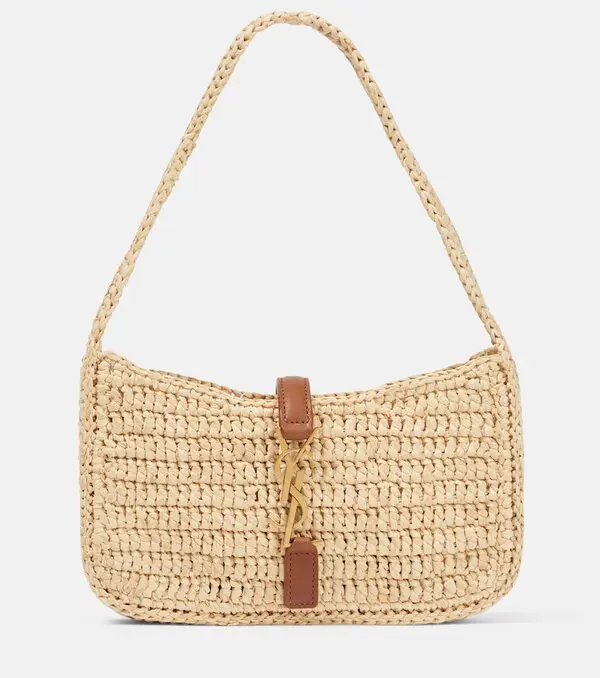 Saint Laurent Le 5 À 7 Mini Raffia Shoulder Bag - Beige