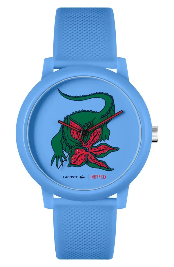 Lacoste X Netflix Stranger Things Sillicone Strap Watch - Blue ...
