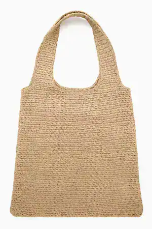 Cos Raffia Shoulder Bag - Beige | Editorialist