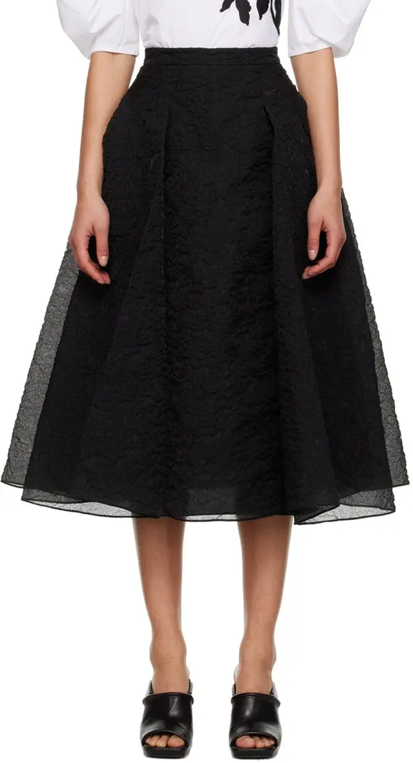 Buy Erdem Sonya Midi Skirt - Black At 62% Off | Editorialist