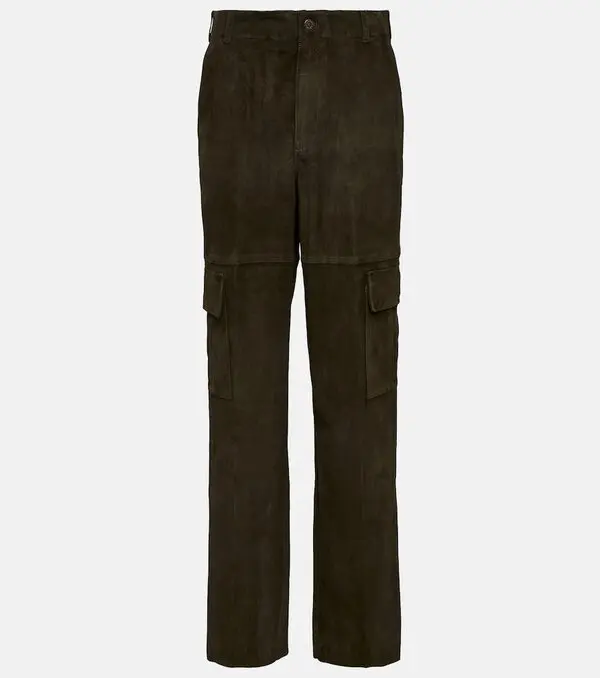 Stouls Axel Suede Cargo Trousers - Green