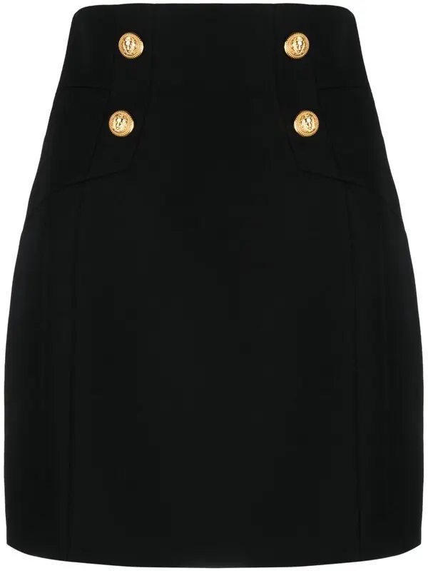 Balmain High-waisted Miniskirt - Black