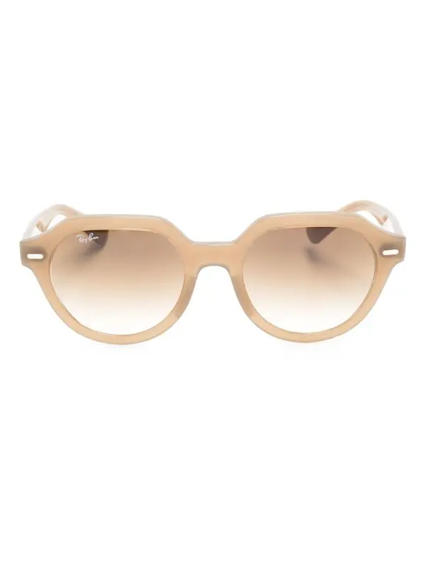 Ray-ban Logo-plaque Round-frame Sunglasses