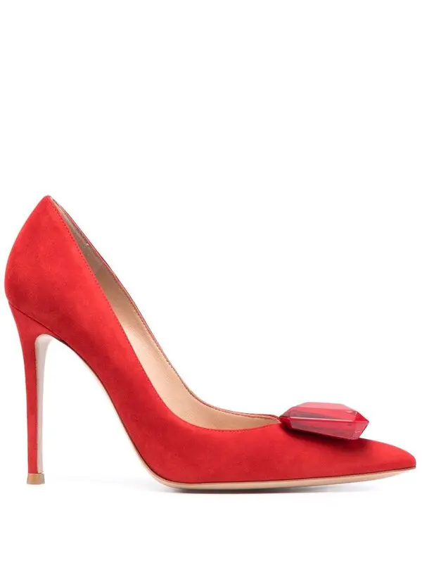 GIANVITO ROSSI Jaipur 105mm Gemstone Pumps - Red