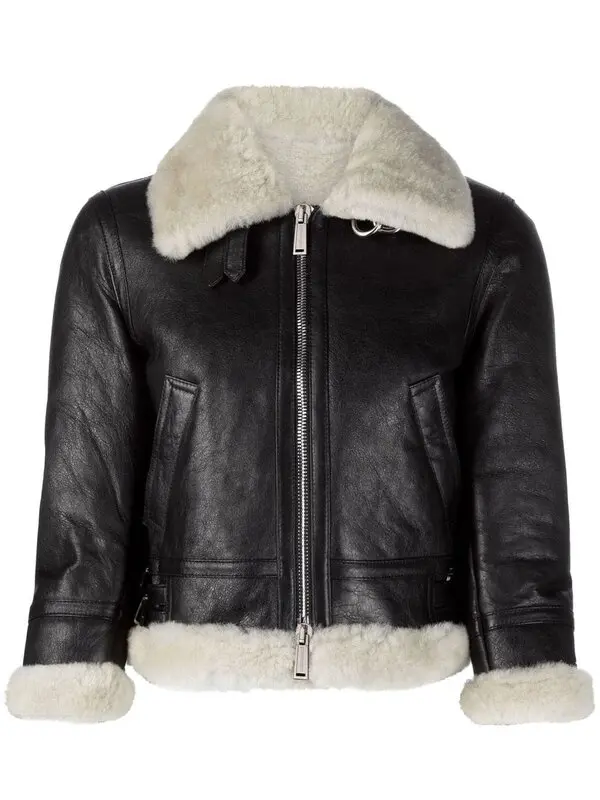Dsquared2 Cropped Shearling Jacket
