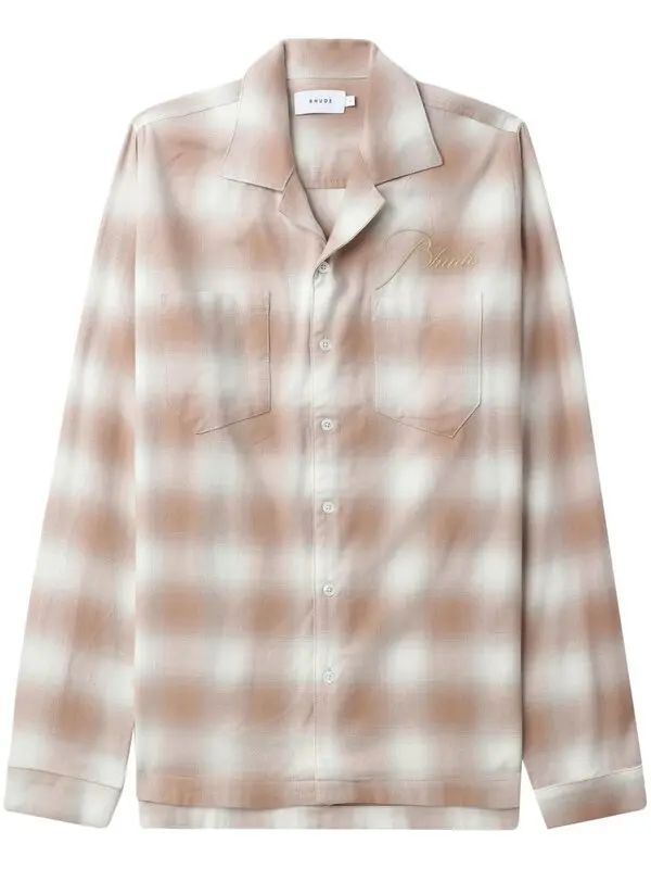 Rhude Logo-embroidered Check-print Shirt